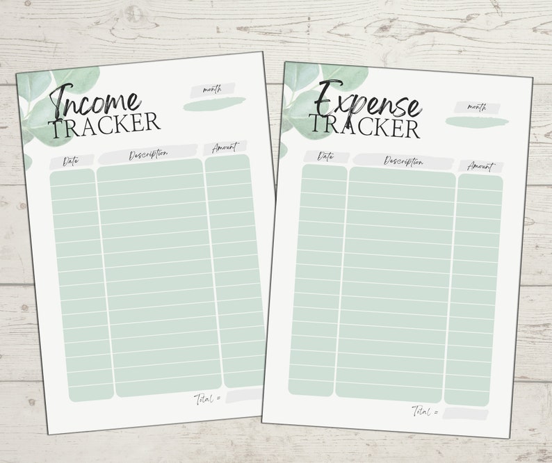 Income and Expense Tracker PRINTABLE Instant Digital Download ...