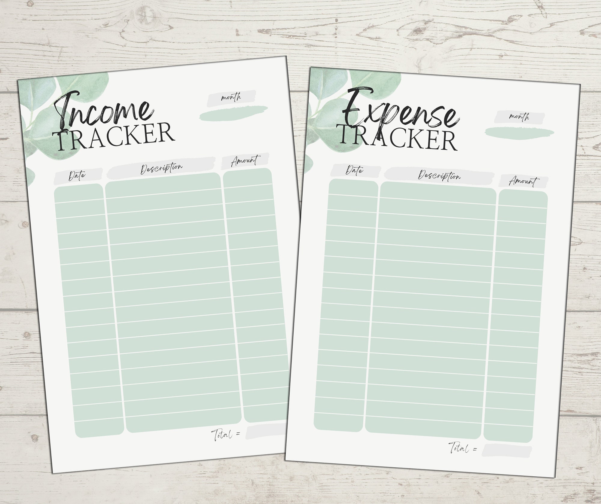 Income and Expense Tracker PRINTABLE Instant Digital Download ...