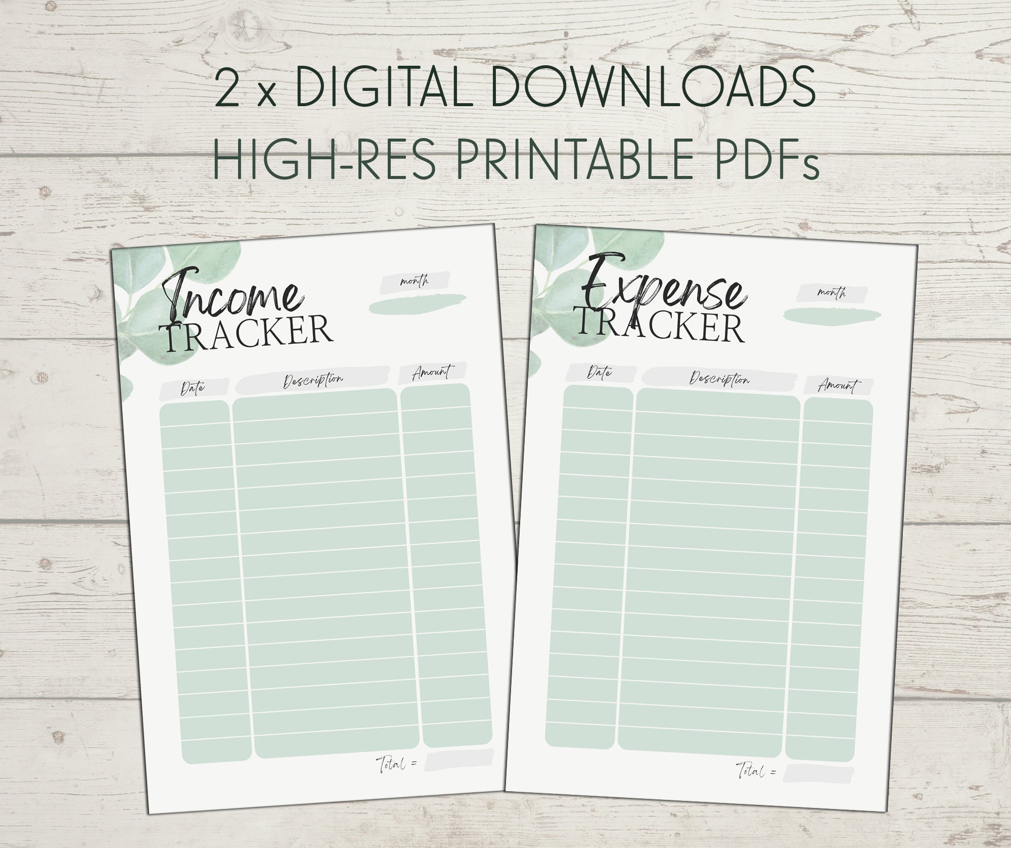 Income and Expense Tracker PRINTABLE Instant Digital Download ...