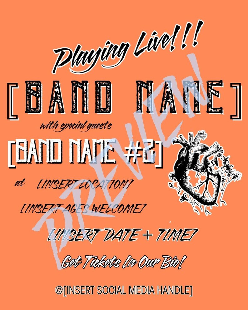 Concert Social Media Kit Canva Template | Band Event Promo, Countdown ...