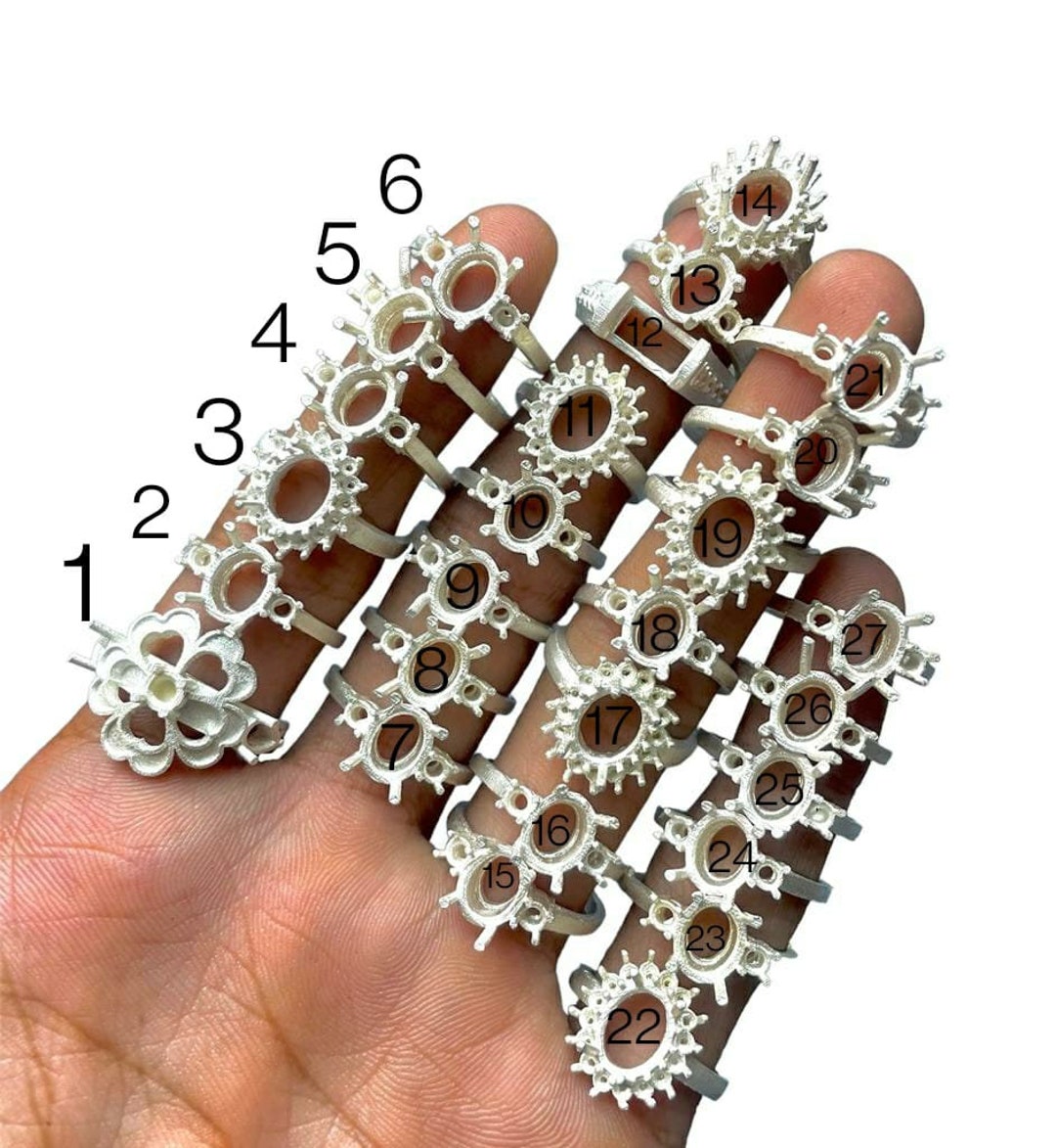 925 Sterling Silver Mounting Ring Sets: DIY Jewelry - Etsy