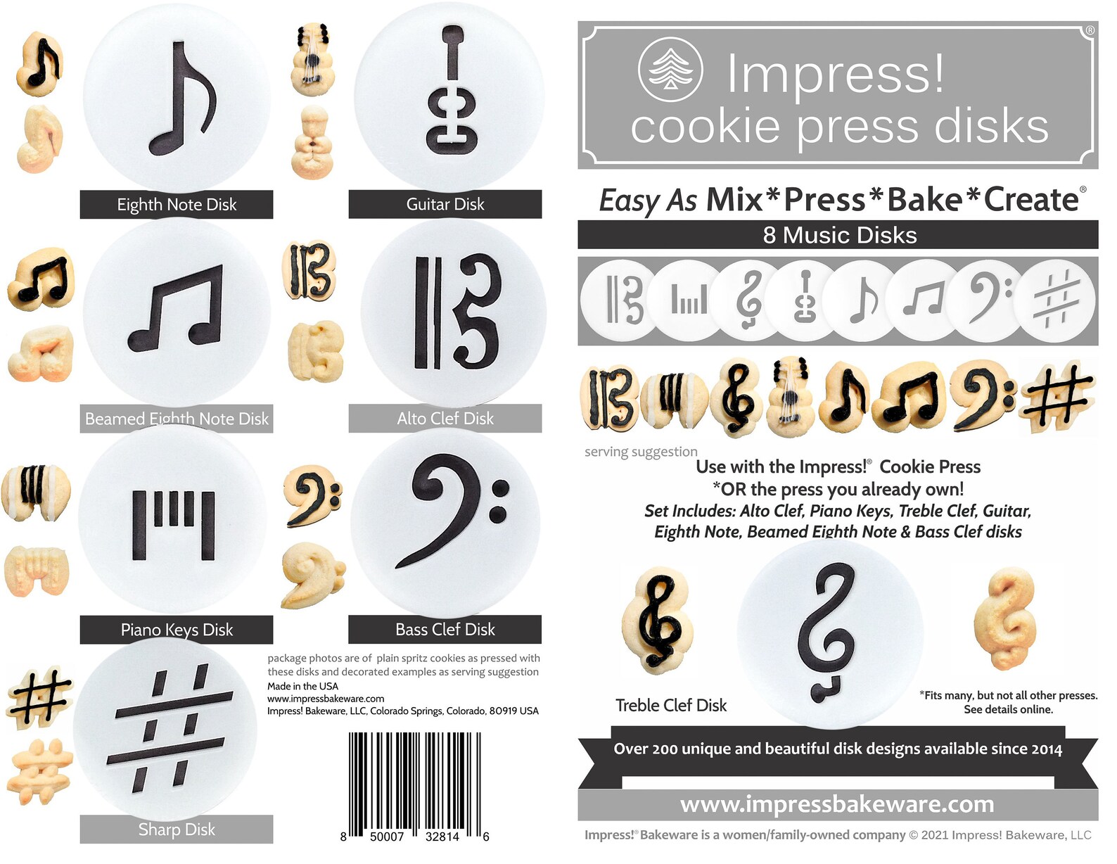 Music 8 Disk Set for Cookie Presses - Etsy UK