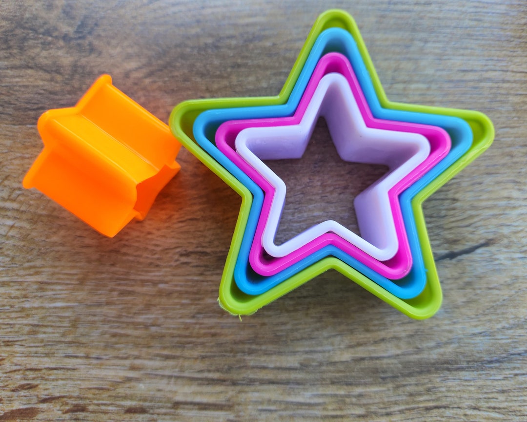 5 Piece Plastic Cookie Cutter - Star Shape - Etsy