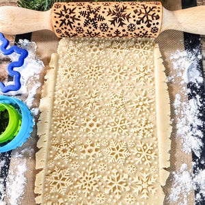 Snowflakes Large Fancy Designs Embossed Rolling Pin - Etsy