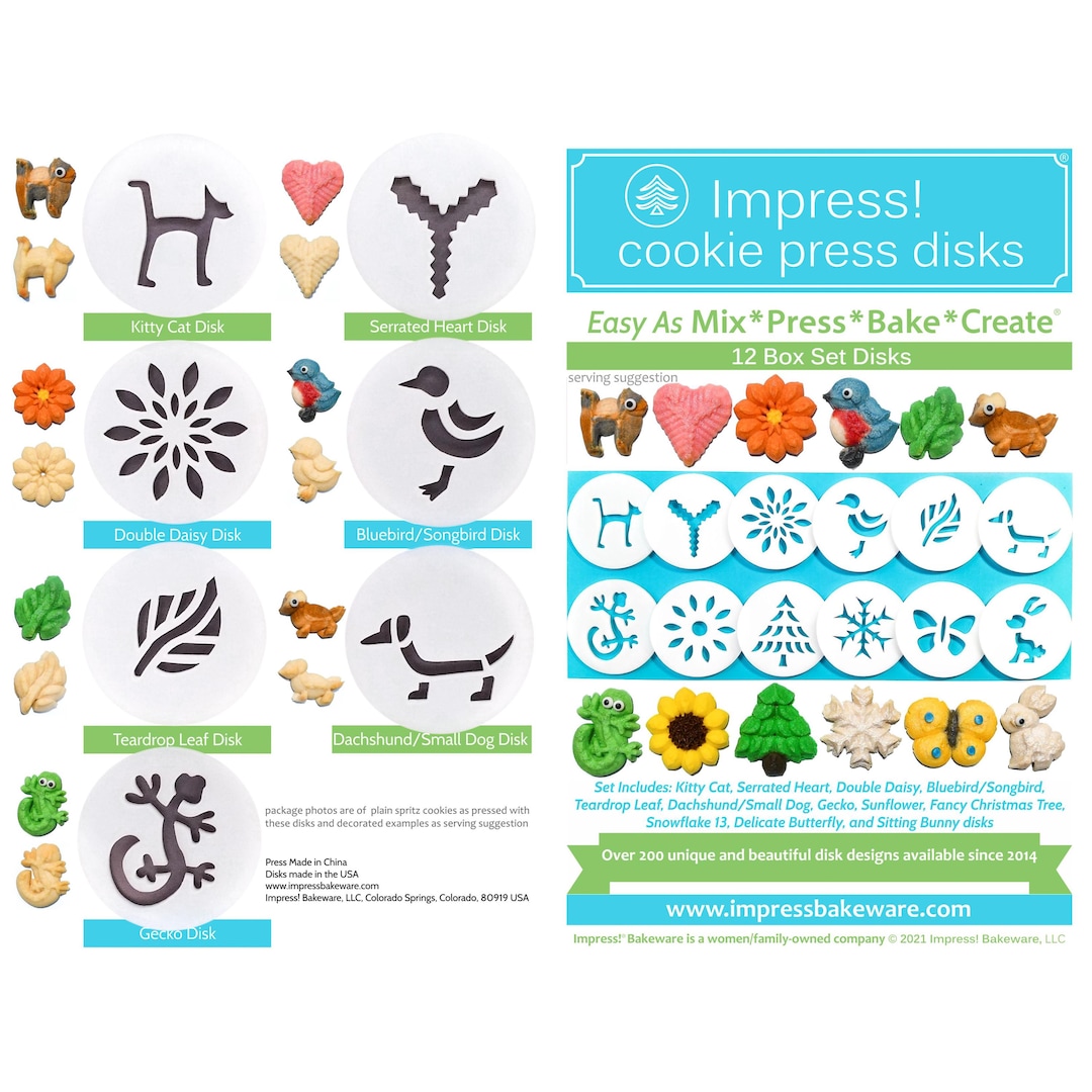 12 Disk Shapes From Our Cookie Press Box (disks Only - Cookie Press NOT ...