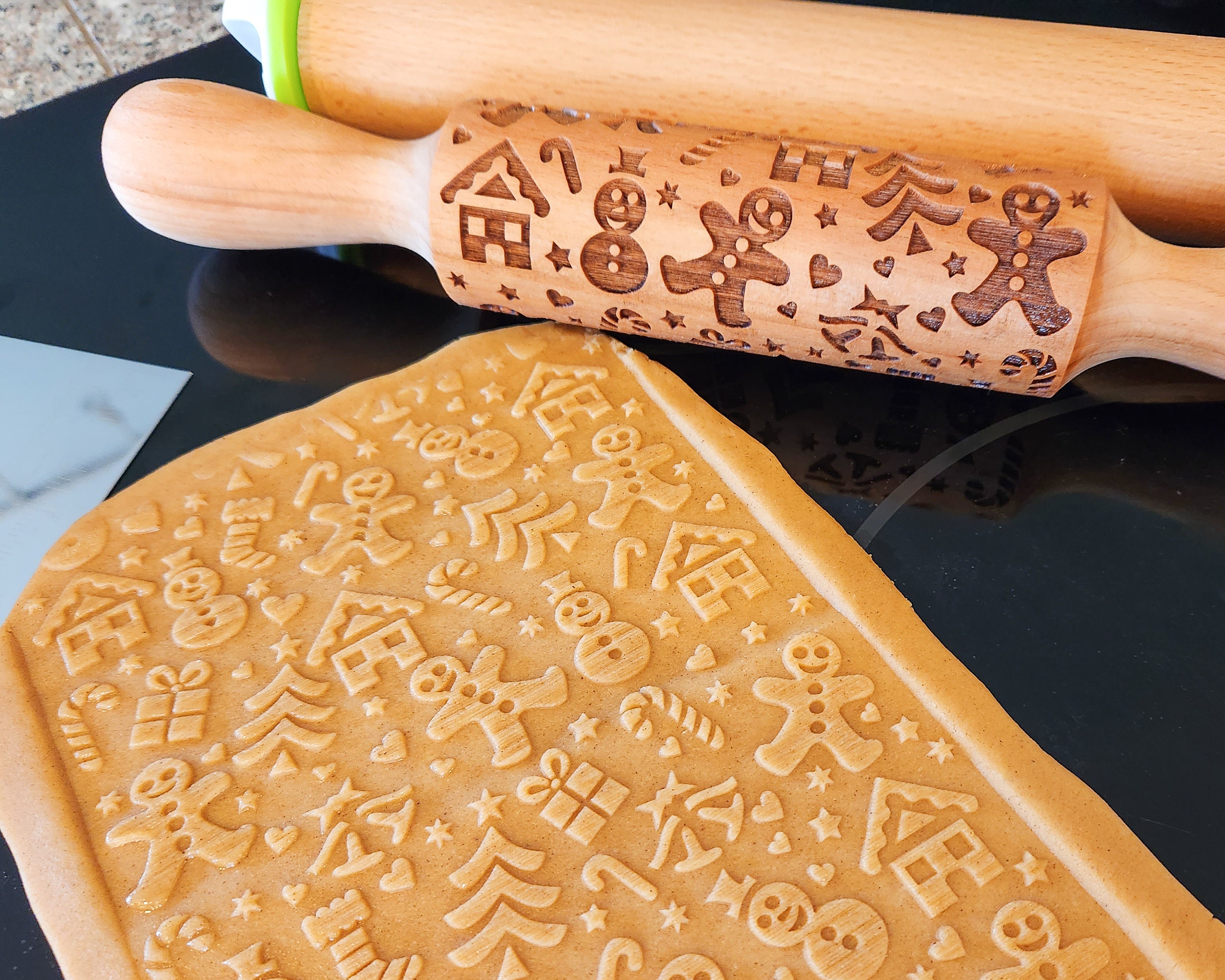 Gingerbread Embossed Rolling Pin - Etsy