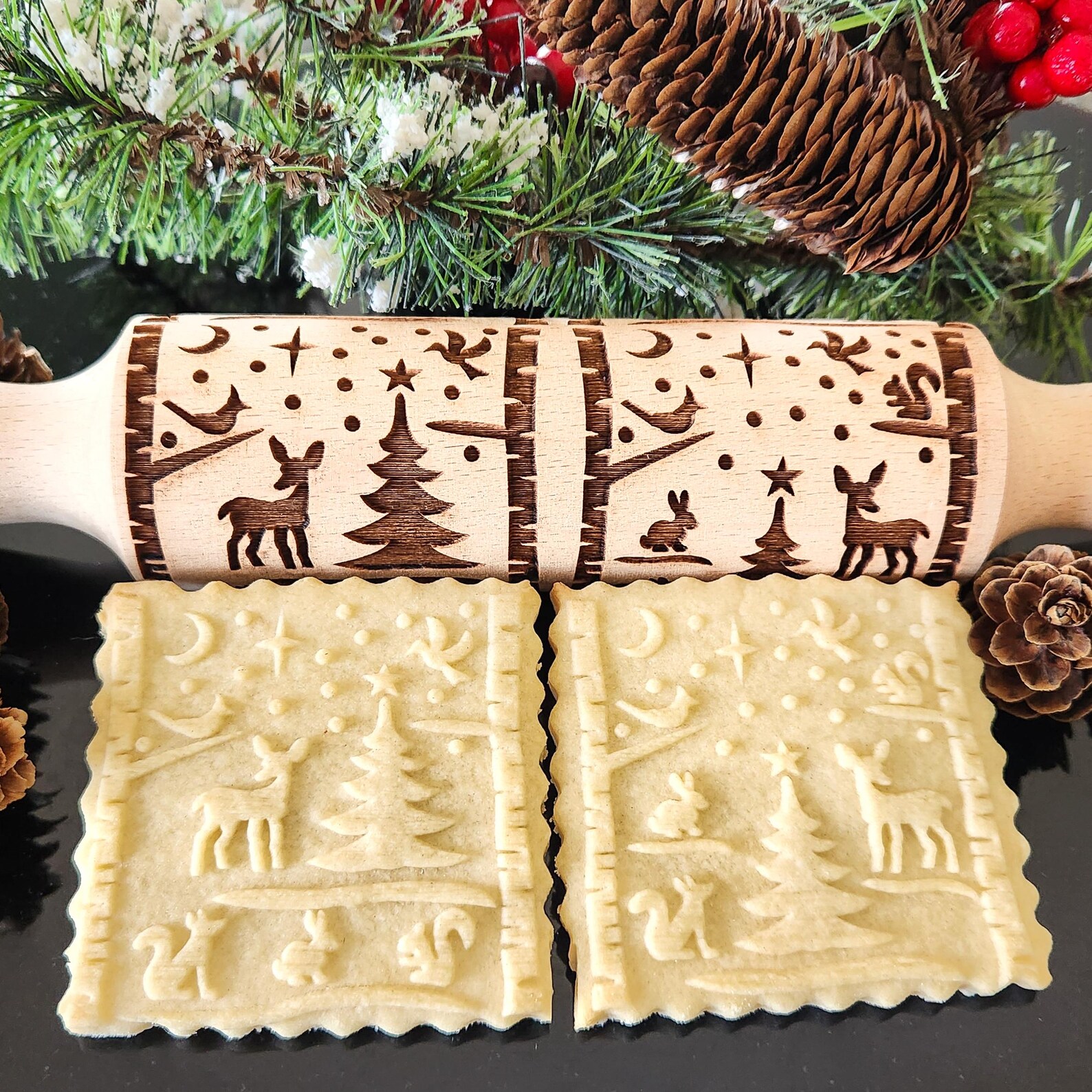 Winter Animals Scene Embossed Rolling Pin - Etsy