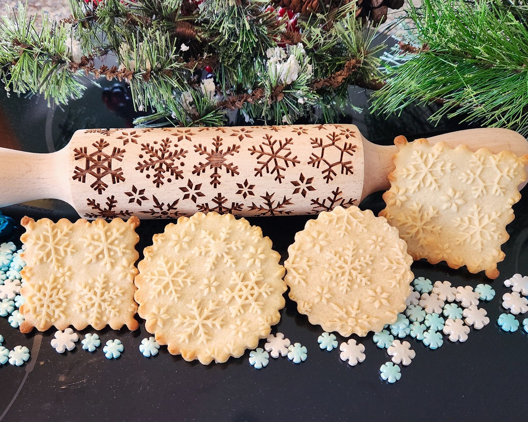 Snowflakes Embossed Rolling Pin - Etsy