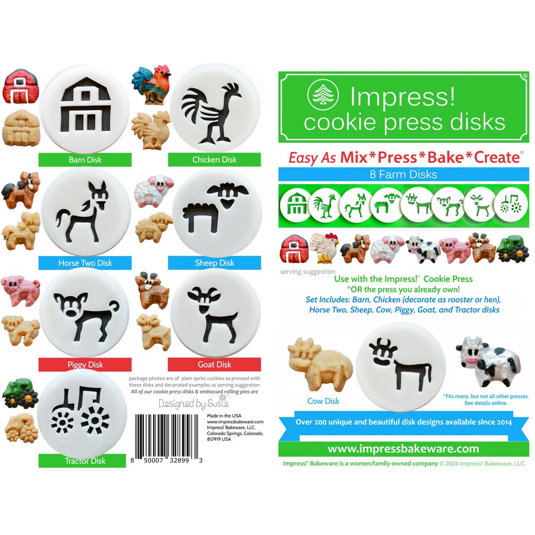 Farm 8 Disk Set for Cookie Presses - Etsy
