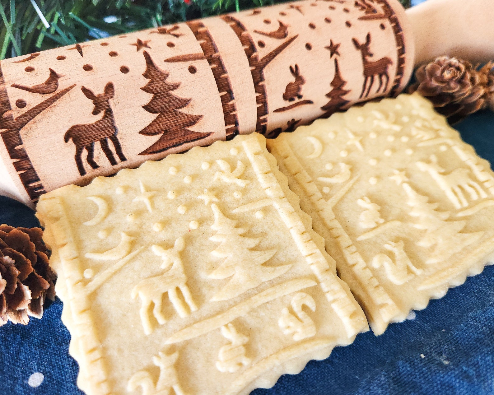 Winter Animals Scene Embossed Rolling Pin - Etsy