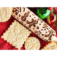 Traditional Pattern Rolling Pin Embossed, Cookies, Cookie, Roller ...