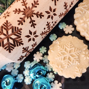 Snowflakes Embossed Rolling Pin - Etsy