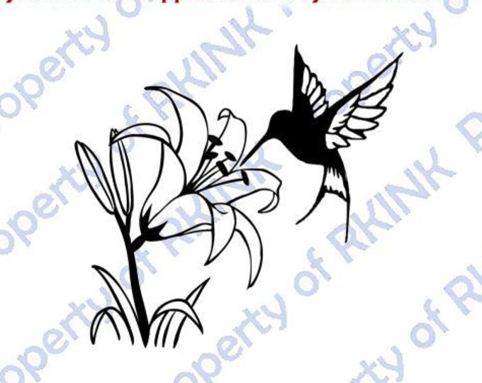HUMMINGBIRD Vinyl Decal - Lily Flower #5 - for Car Vehicle - Window ...