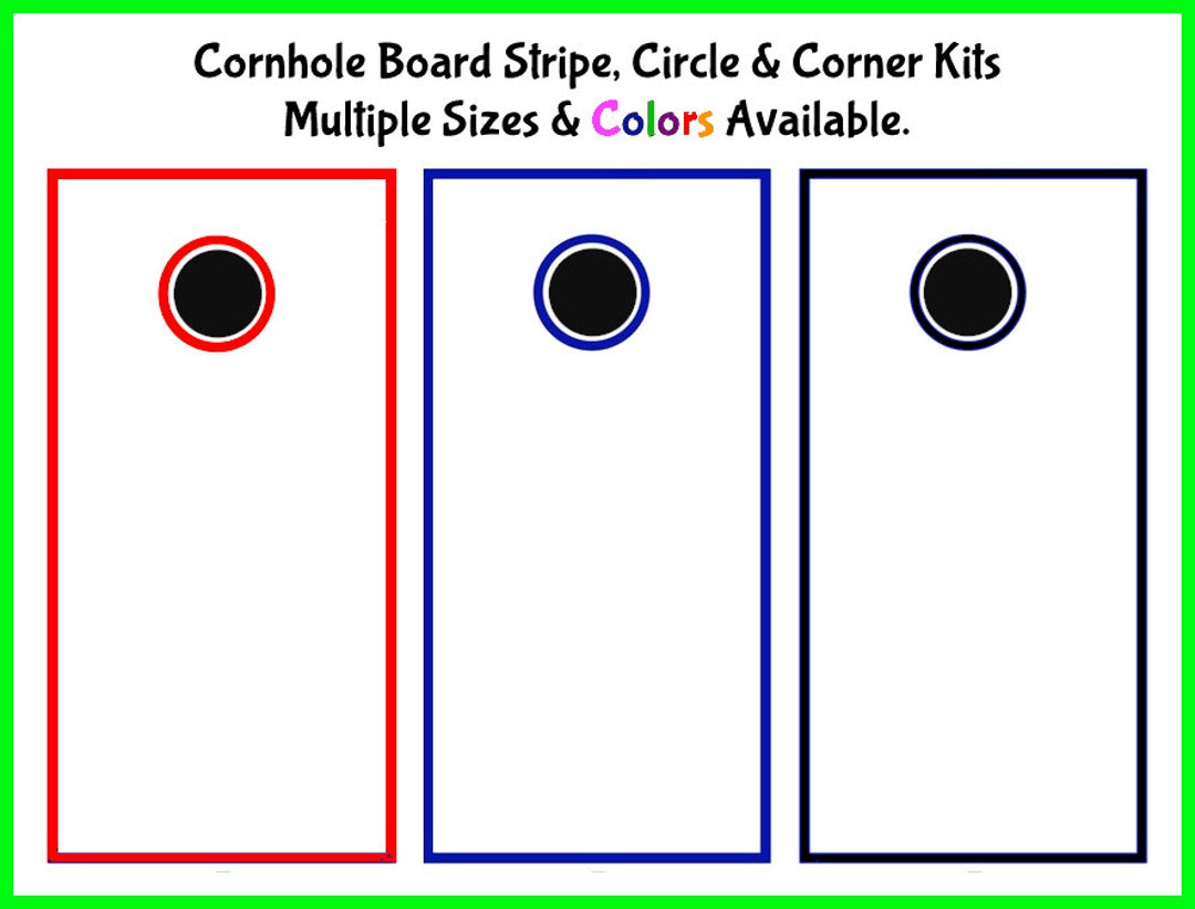 CORNHOLE Board Border Decal Kit Rings & Stripes COMPLETE Kit for 2 ...