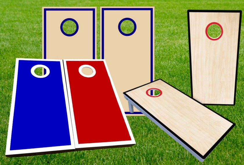 CORNHOLE Board Border Rings and Stripes DECALS 1 Set COMPLETE Kit for 1 ...