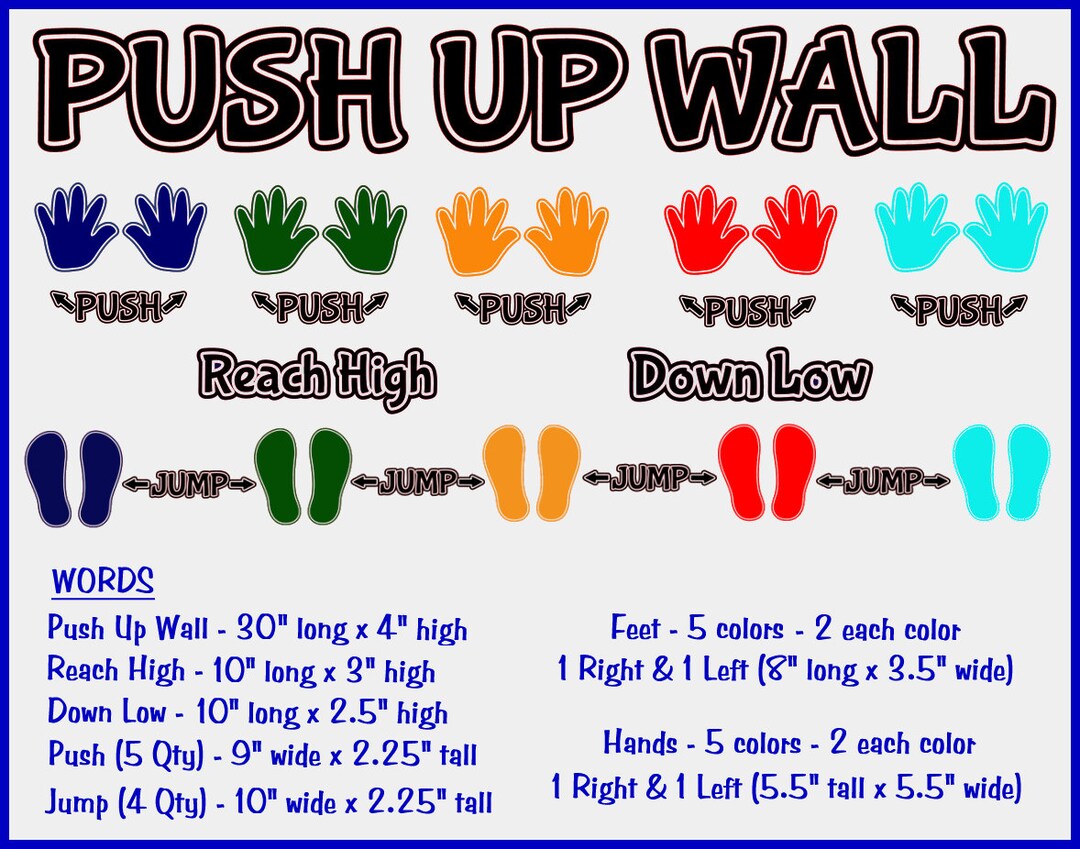 Sensory Path PUSH UP WALL Activity Kit for Schools Hallway Classroom ...