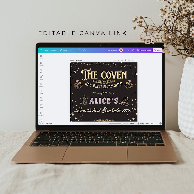 Witchy Bachelorette Invitation & Itinerary | Spooky | Halloween Party ...