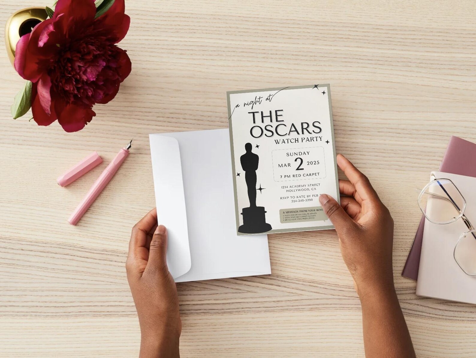 Oscars 2025 Party Invitation & Ballot | Academy Awards | Editable Canva ...