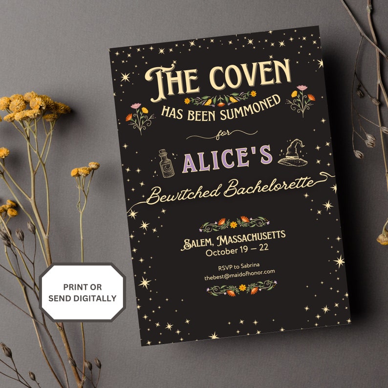 Witchy Bachelorette Invitation + Itinerary - Etsy