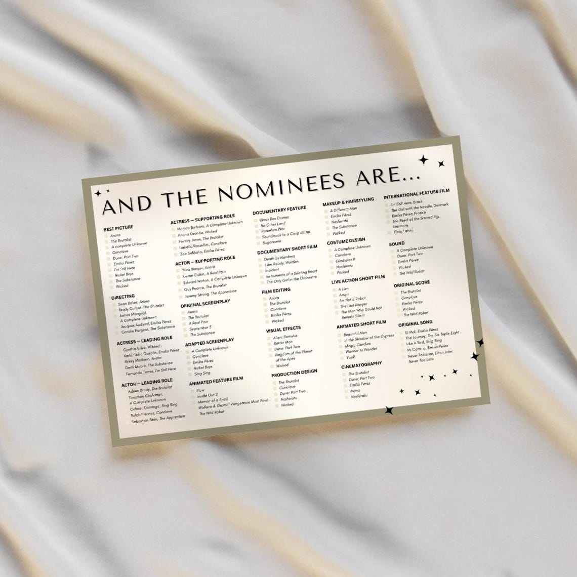 Oscars 2025 Party Invitation & Ballot | Academy Awards | Editable Canva ...
