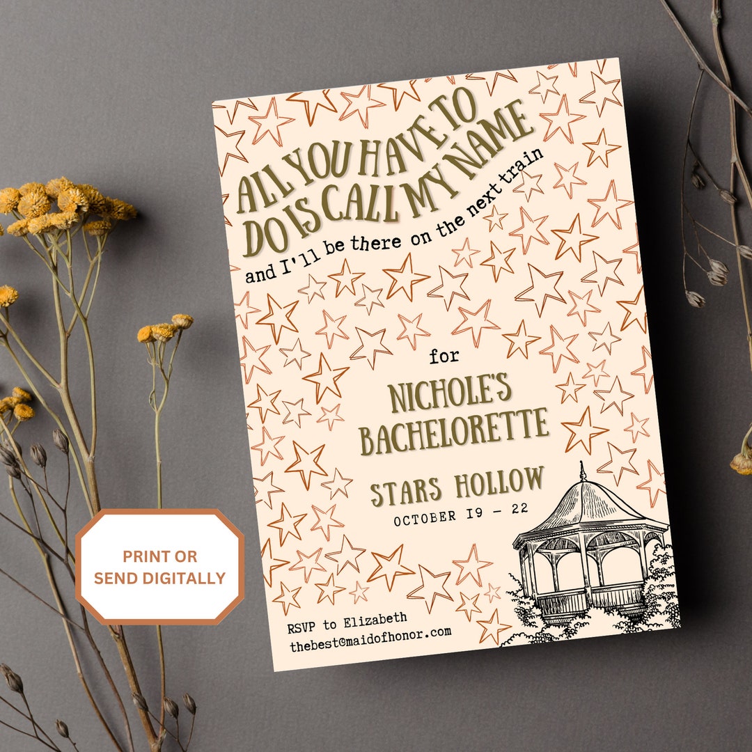 Gilmore Girls Inspired Bachelorette Invitation Itinerary - Etsy