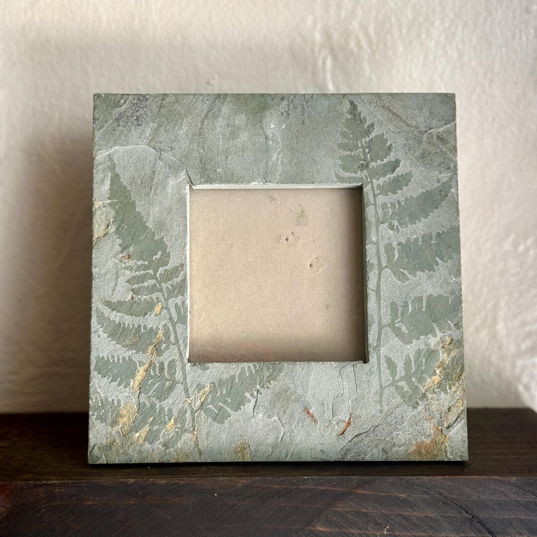 Vintage Concrete & Fern / Floral Embossed Square Frame - Etsy