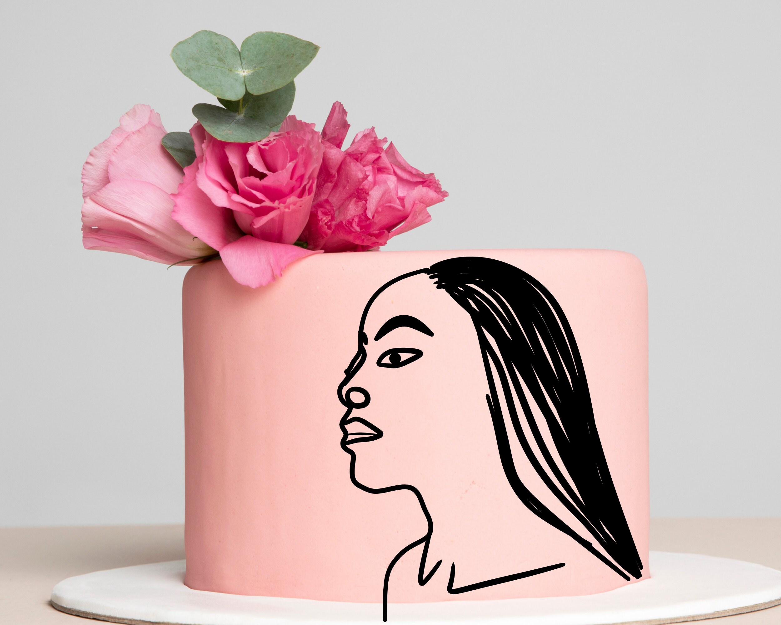 Line Art Cake Topper Line Art Women Svg Bundle Woman Svg - Etsy