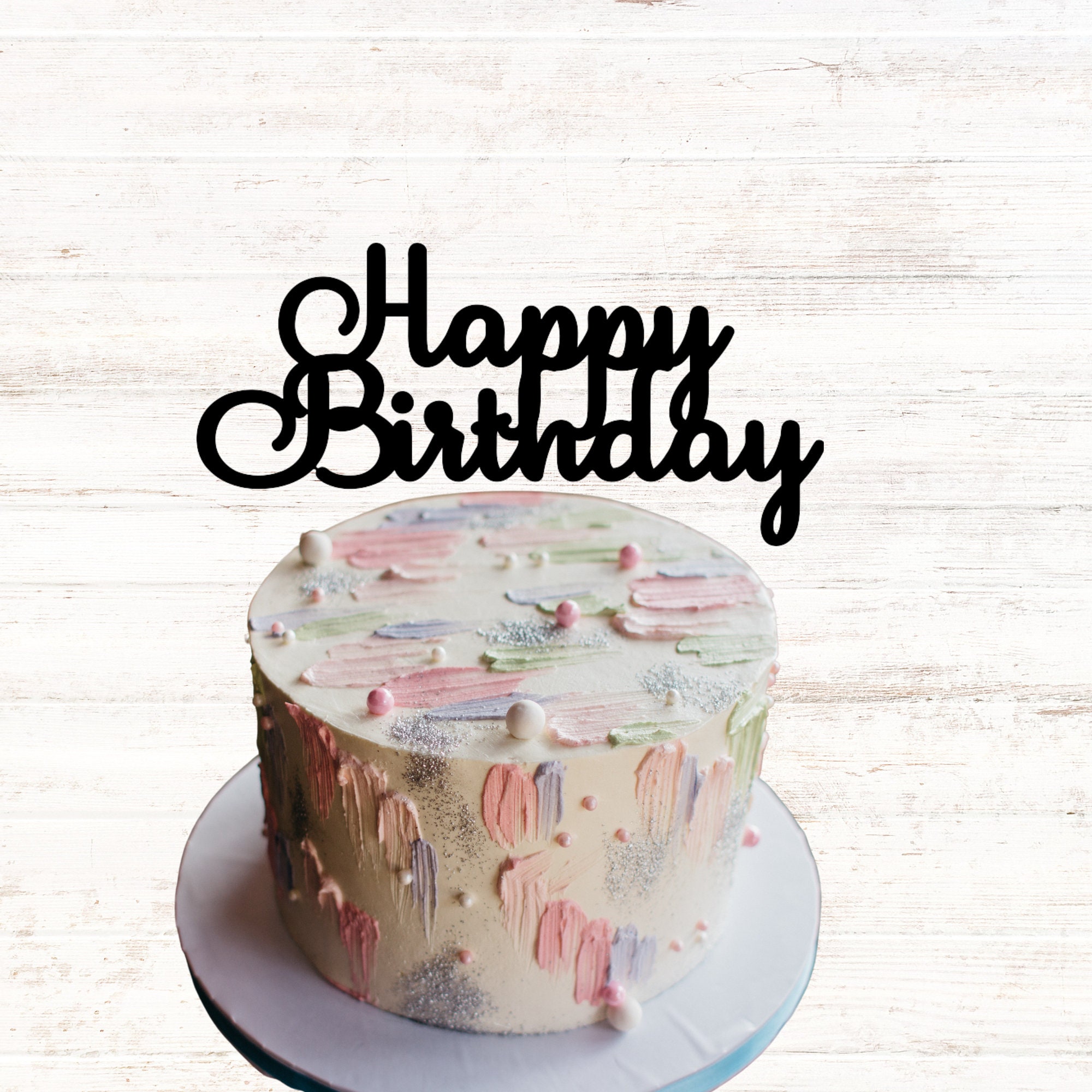 Happy Birthday Cake Topper SVG Bundle: DIY Party Decor (digital ...
