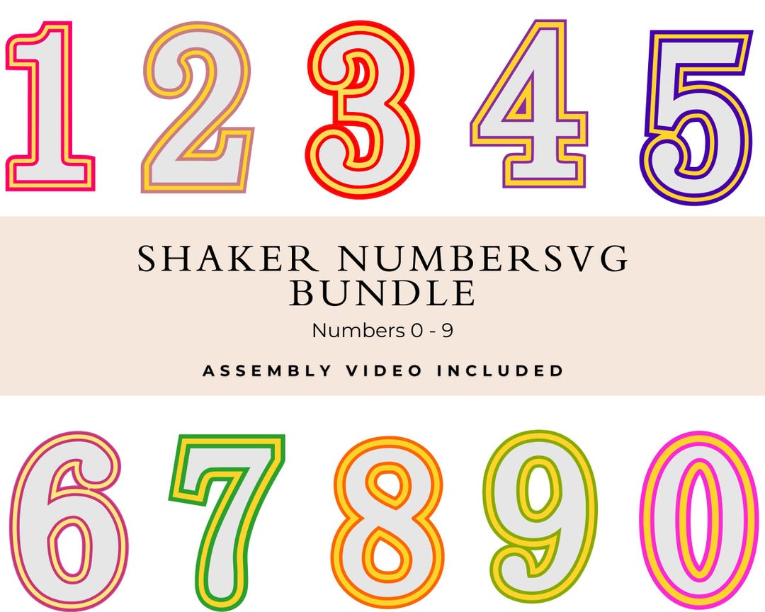 Shaker Number Svg's 0 -9 With Assembly Video | Cake Topper Svg | Cake ...