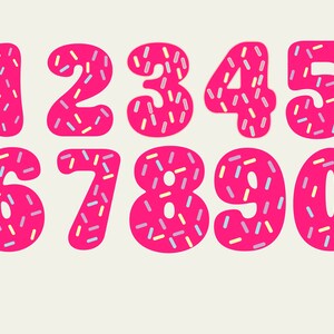 Donut Numbers SVG. Pink Doughnuts. Cricut Cut Files, Layered ...