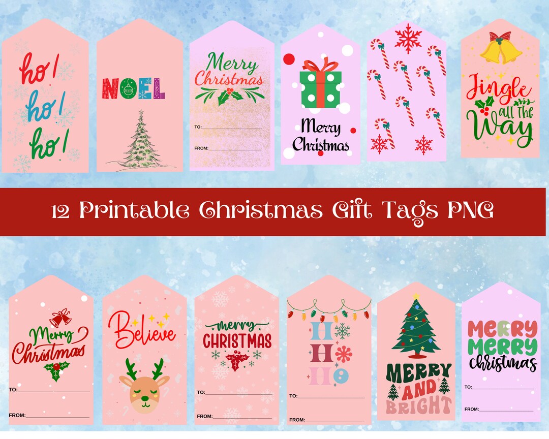 Pink Christmas Tags Svg | Instant Download | Gift for Her | Christmas ...