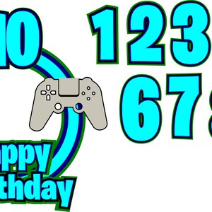 Gamer Cake Topper | Controller Game Cake Toppers | Happy Birthday Svg ...