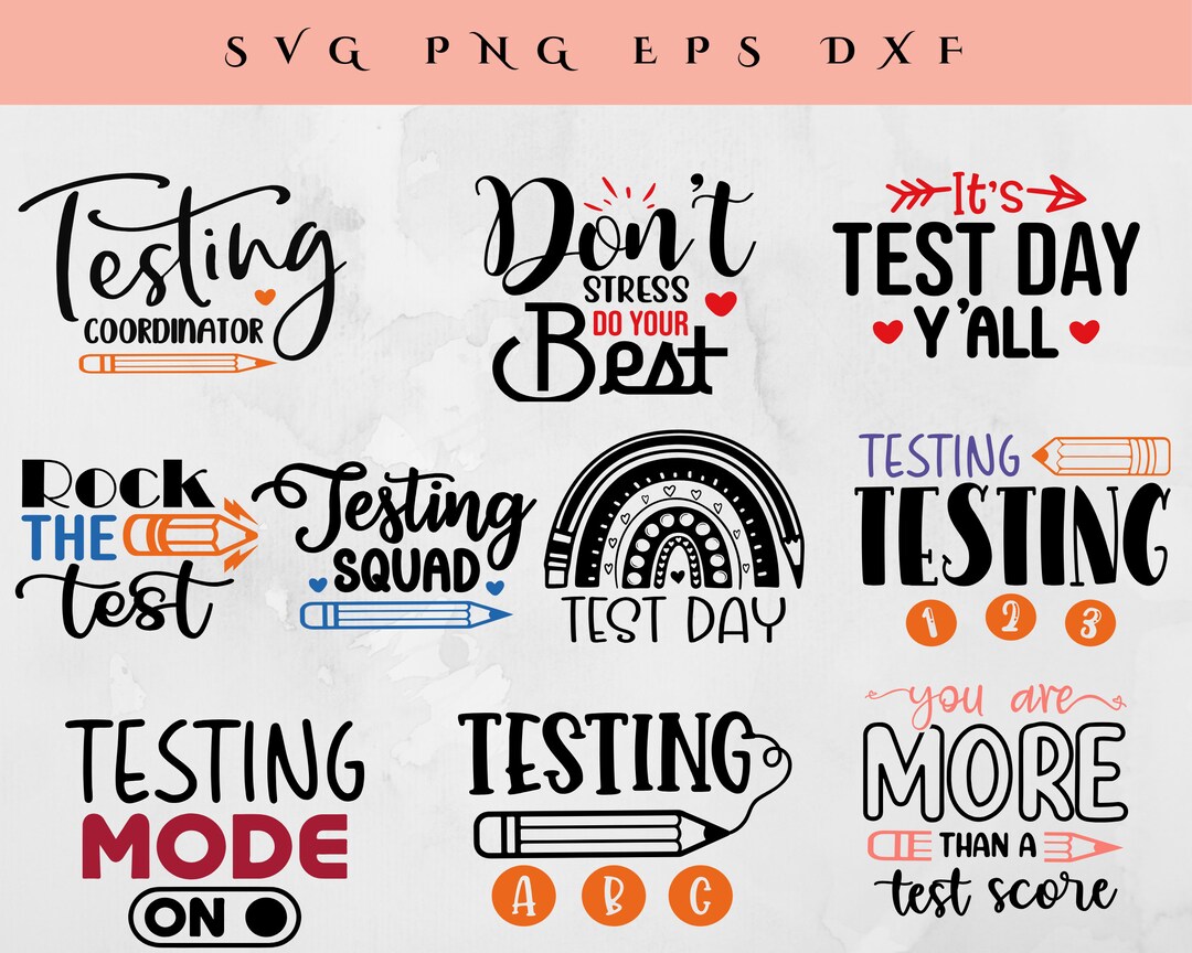 Testing Svg | Last Day of School Svg | Cute Teacher Shirt Iron on Png ...