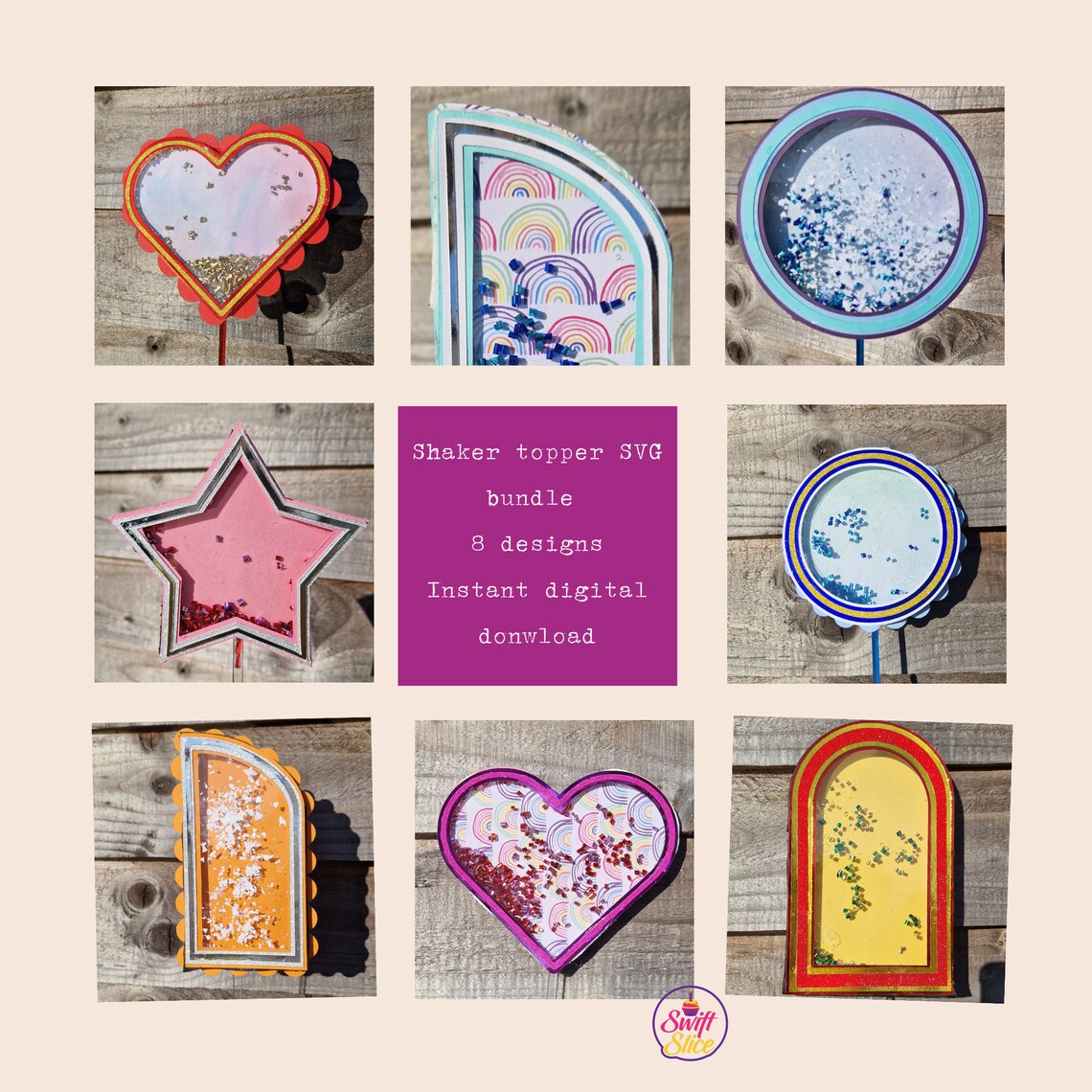 Shaker Cake Topper Bundle Shaker Svg Digital File Cricut - Etsy