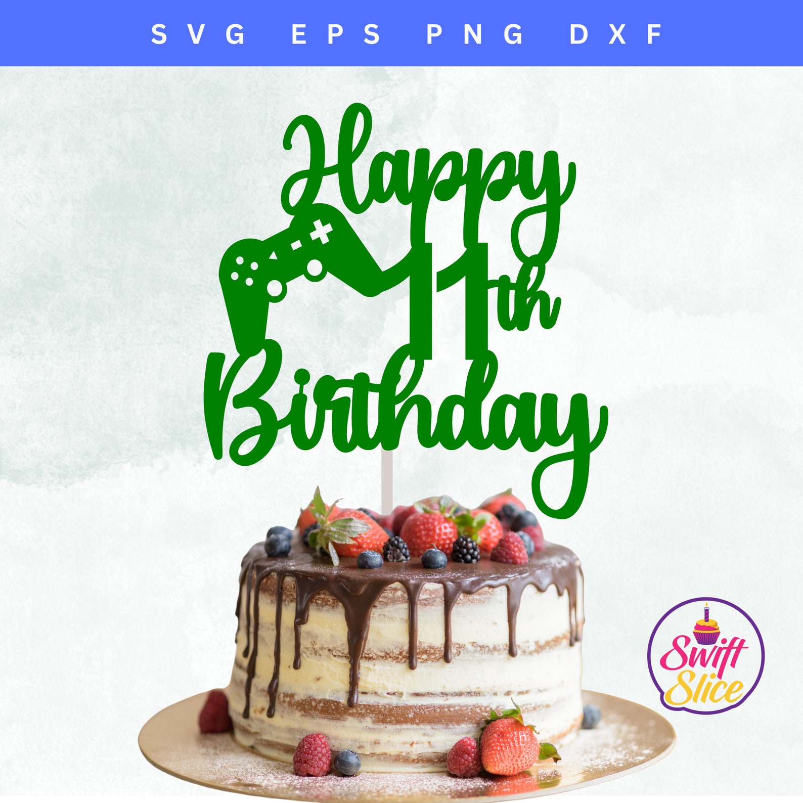 Happy Birthday Gaming Controller Cake Topper SVG Bundle Cricut Cut ...