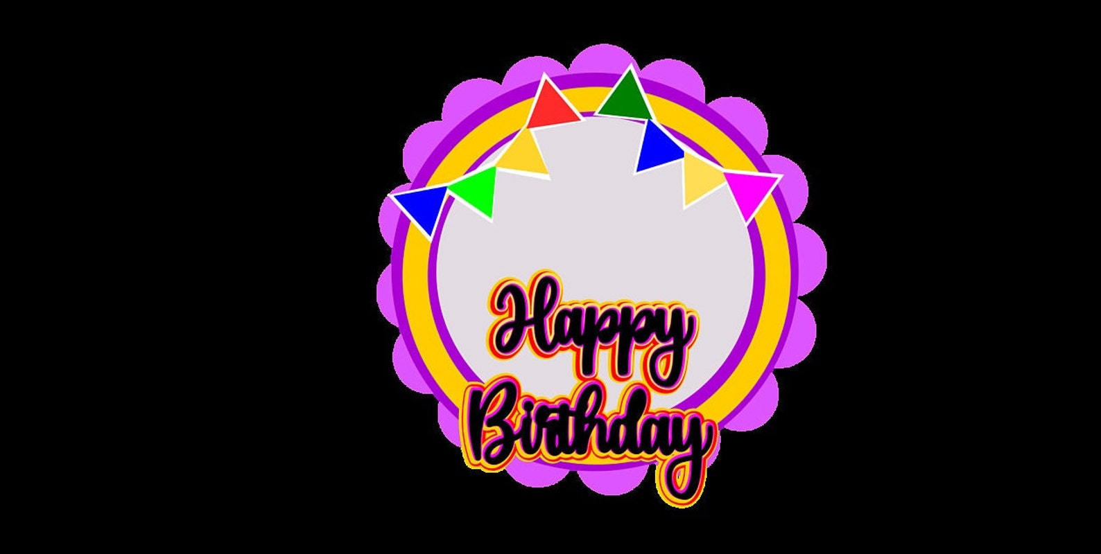 Scalloped Edge Shaker Cake Topper SVG Happy Birthday With Tab - Etsy