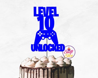 Level 5 Unlocked Cake Topper Svg | 5th Birthday | Layered Cricut Cut ...
