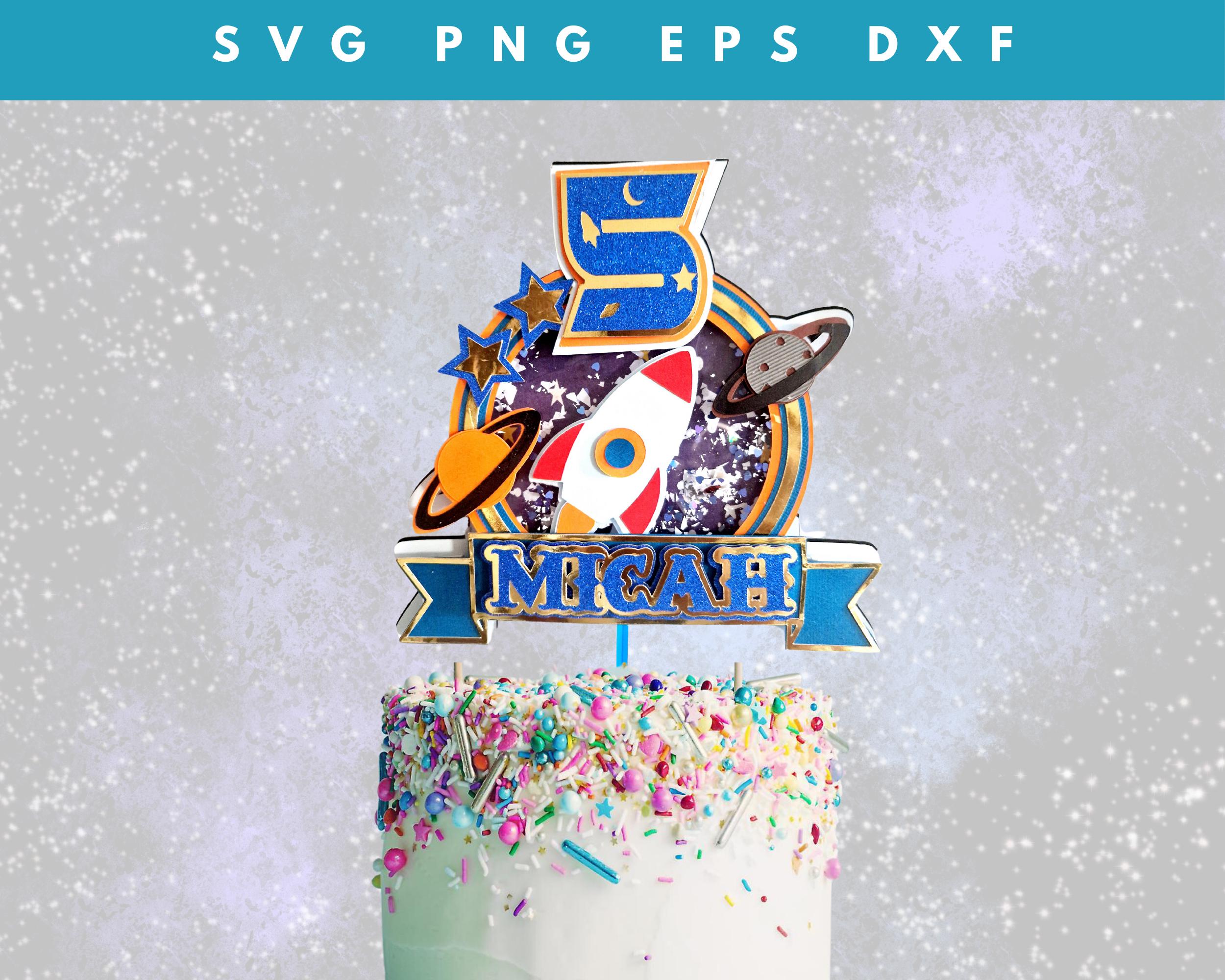 Astronaut Cake Topper Svg Space Cake Topper Svg Instant Download ...