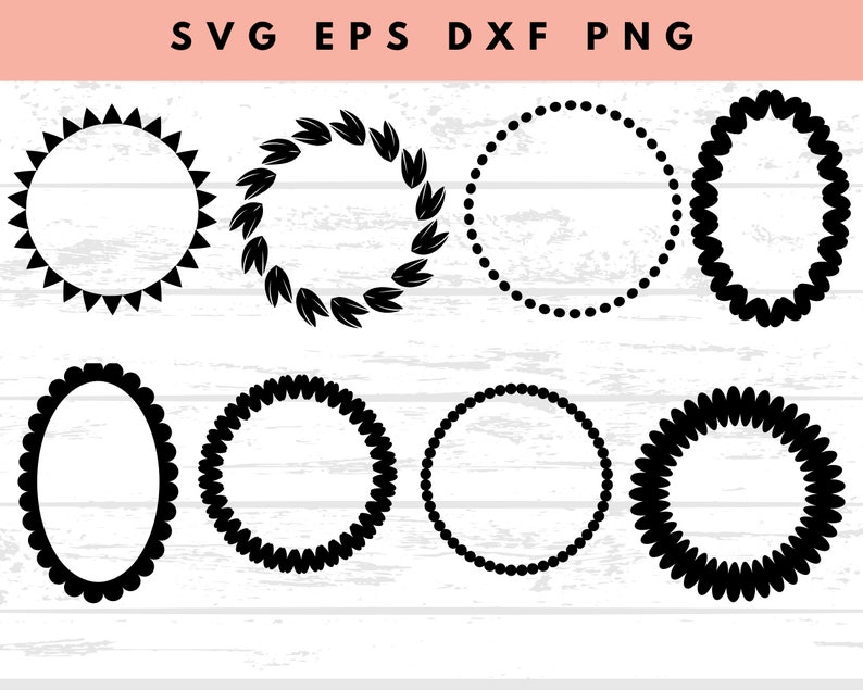Scalloped Circle Svg Scalloped Borders Frame Svg Bundle - Etsy