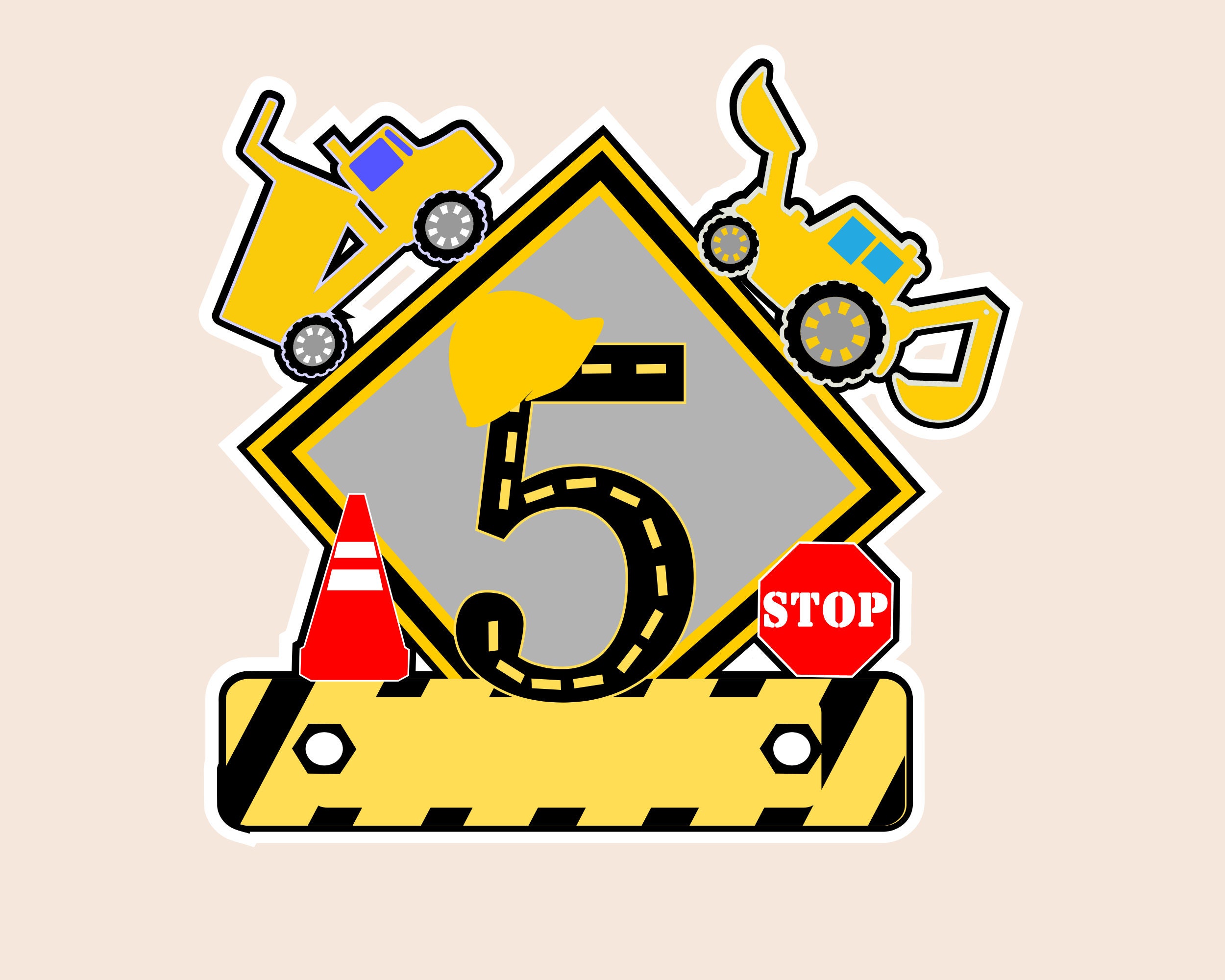 Construction Cake Topper SVG Crane Cake Topper Cake Top Cricut ...