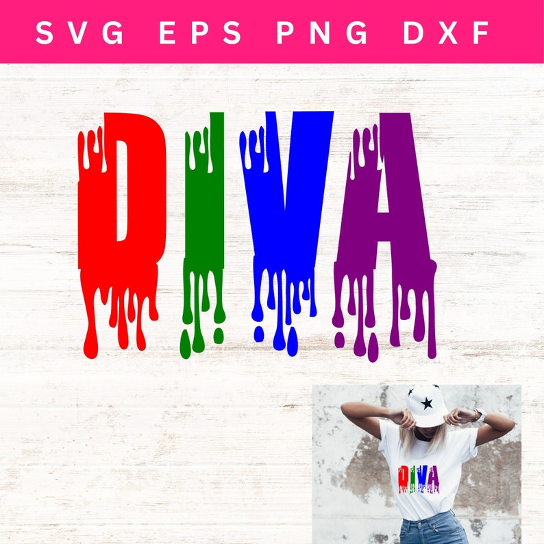 DIVA SVG Digital Cut File Cricut Template Png Vector Clipart Silhouette ...