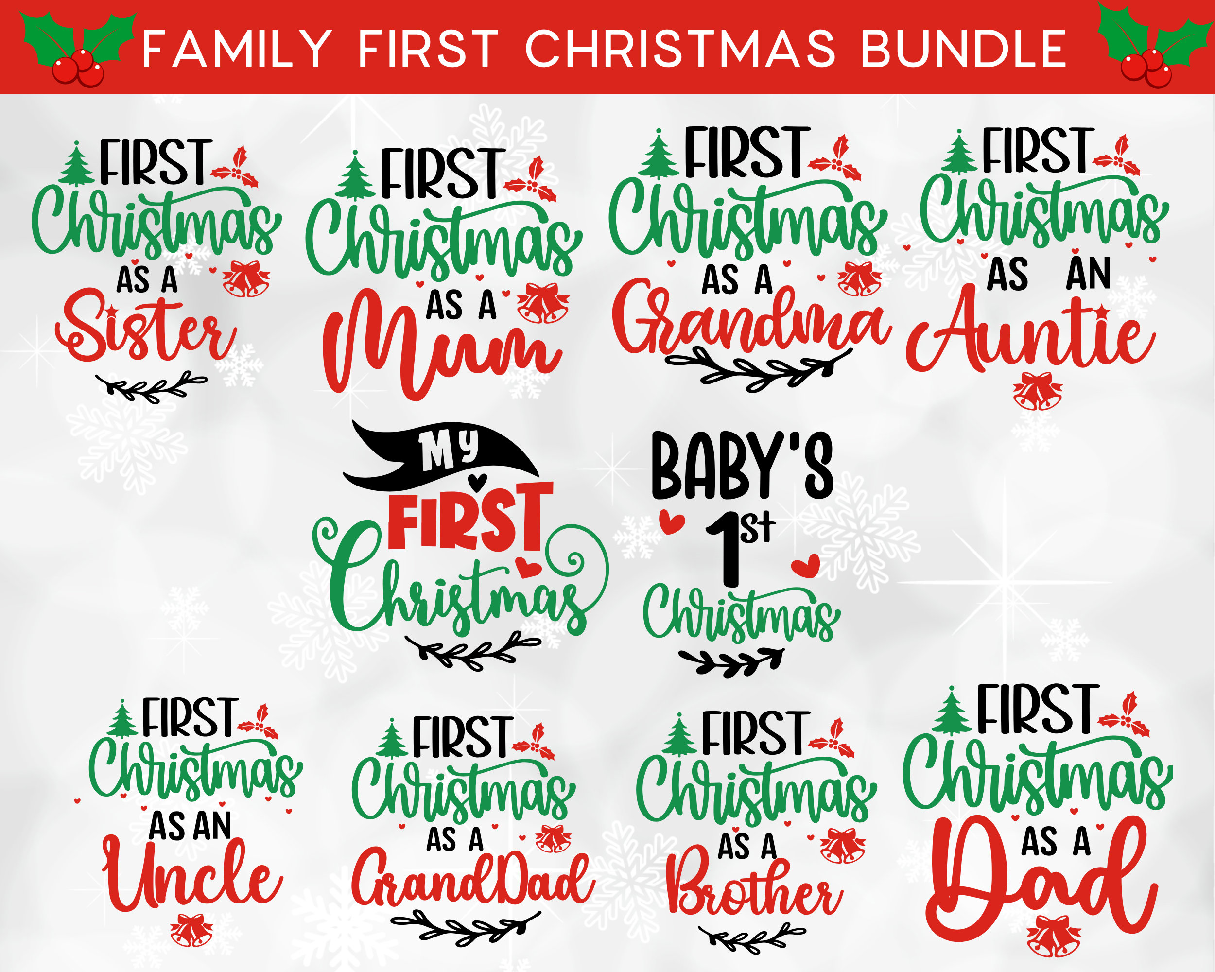Baby First Christmas Family Svg Bundle My 1st Christmas Svg Christmas ...
