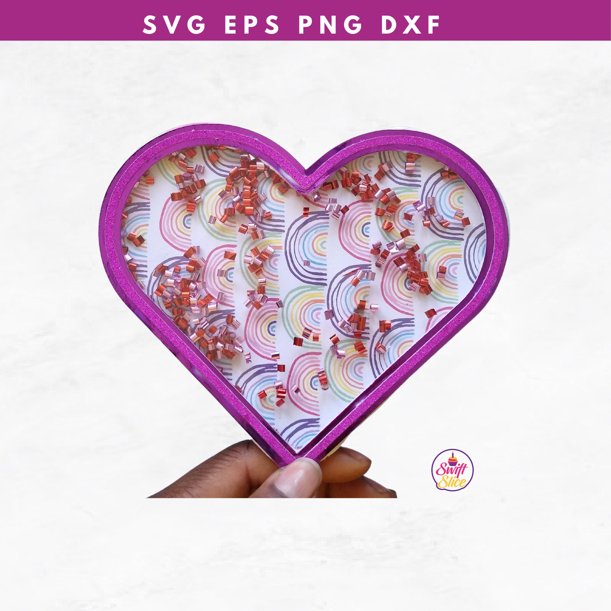 Heart Shaker Topper SVG Cake Topper Digital File Happy Birthday Layered ...