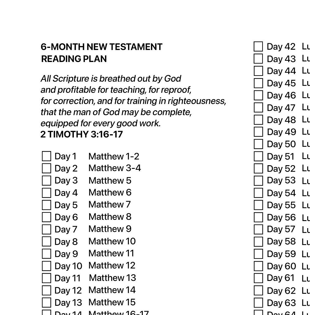 6-month Bible Reading Plans (printable) - Etsy
