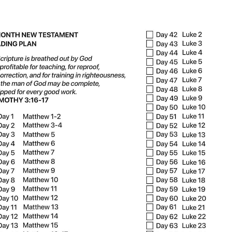 Bible Reading Plan - Etsy