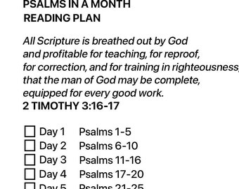 90 Days Psalms Reading Plan, Psalms in 90 Days, 3 Month Psalms Reading ...