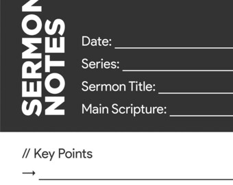 One Page Sermon Notes Letter Size Digital Download - Etsy