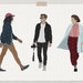 12 Flat Vector People - Walking People - Pack of Abstract Illustrations ...