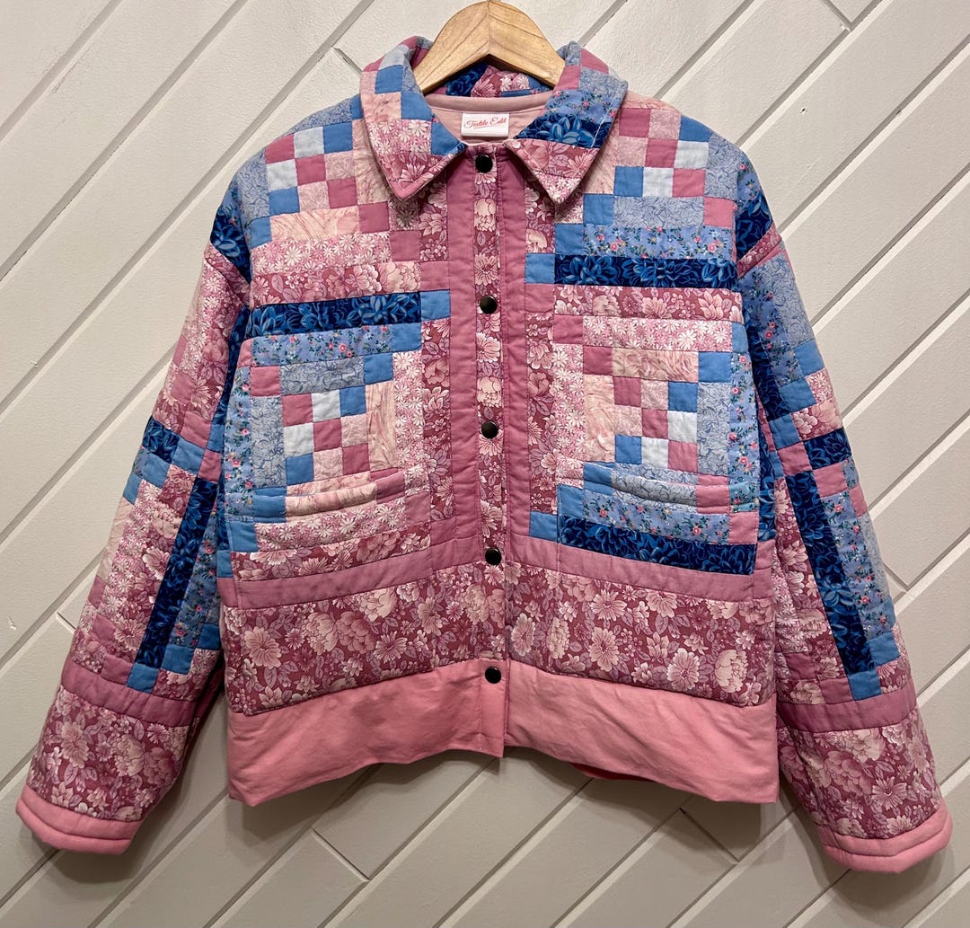Handmade Patchwork Quilt Jacket With Snaps and Pockets - Etsy