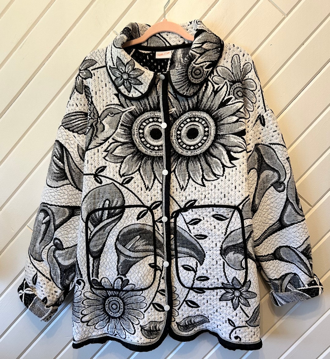 Handmade Vintage Floral and Hummingbird Blanket Jacket - Etsy